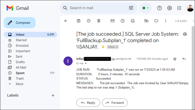 Configuring Email Notifications For Backup Jobs In Sql Server Our